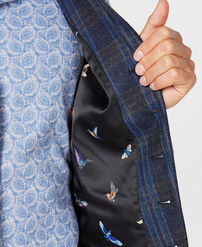 Tallia Men's Slim-Fit Blue Plaid Wool Vest - Macy's