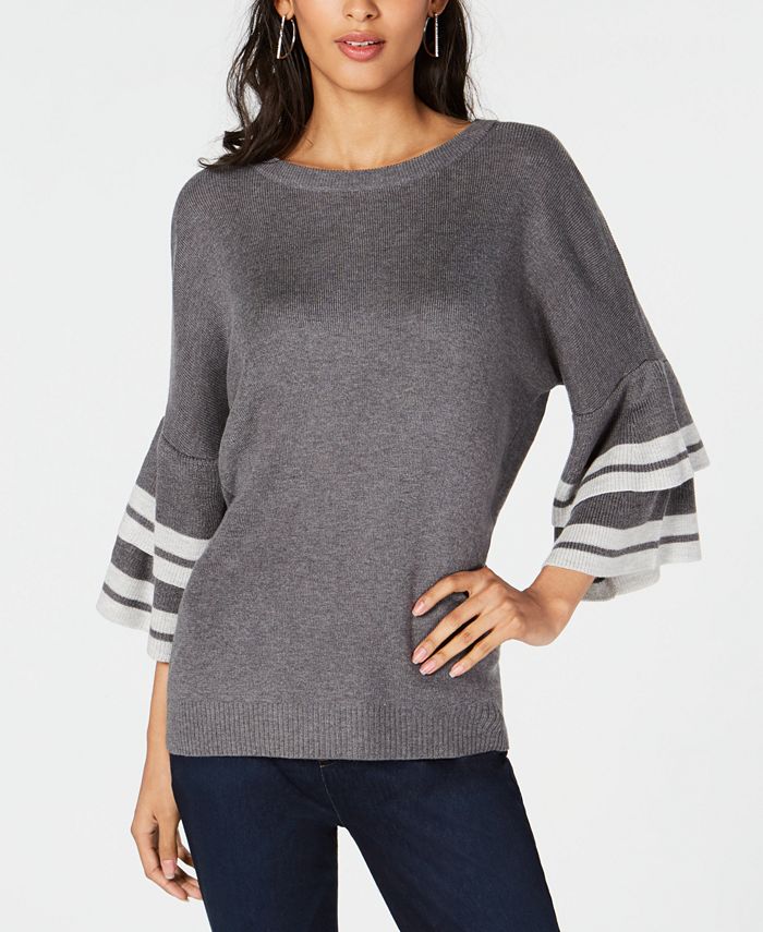 INC International Concepts I.N.C. Tiered Bell-Sleeve Sweater, Created ...