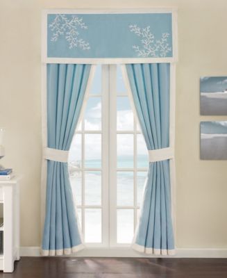 Harbor House Coastline Cotton Embroidered 48" x 18" Rod-Pocket Window ...