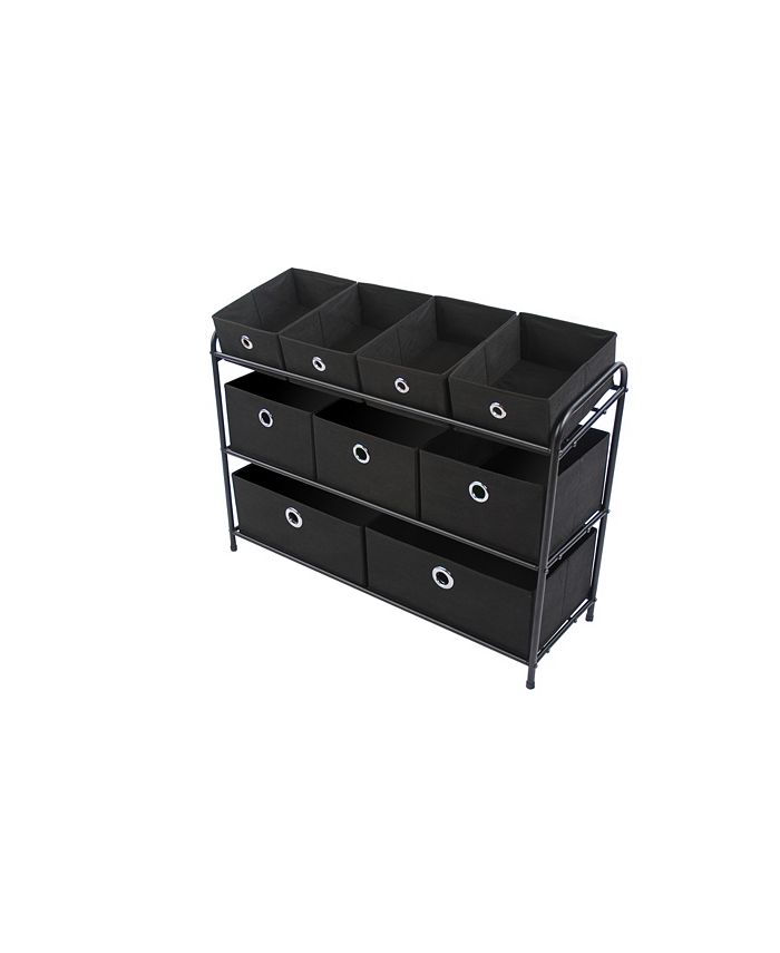 Bintopia Deluxe Storage Rack with Black Bins - Macy's