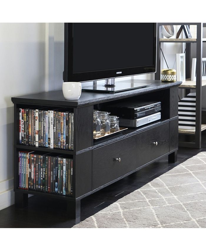 Walker Edison 60" Wood TV Media Stand Storage Console - Black - Macy's