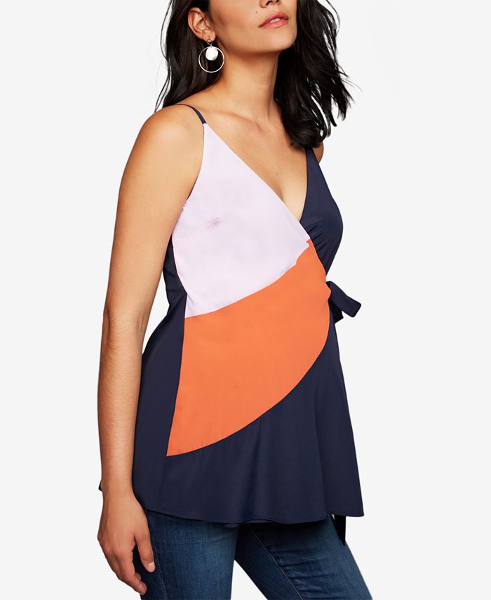 A Pea in the Pod Maternity Colorblocked Blouse - Macy's