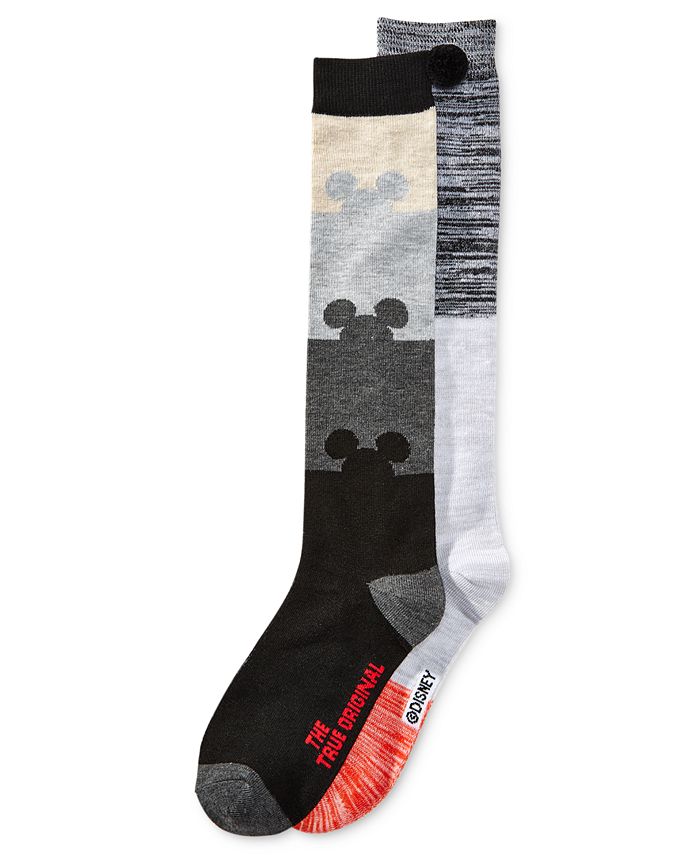 Disney 2-Pk. Mickey Mouse Neutral Fade Knee-High Socks - Macy's