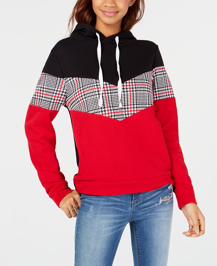 Ultra Flirt by Ikeddi Juniors' Colorblocked Hoodie - Macy's