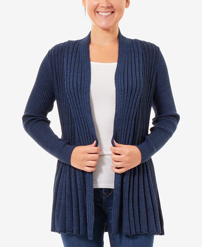 NY Collection Marled Ribbed Open-Front Cardigan & Reviews - Sweaters ...