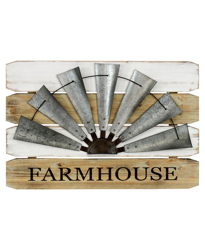 Aspire Home Accents Farmhouse Windmill Wall Sign - Macy's