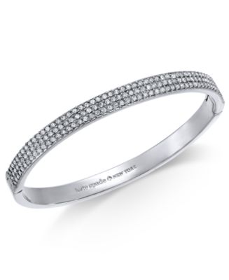 kate spade new york Silver-Tone Pavé Bangle Bracelet - Macy's