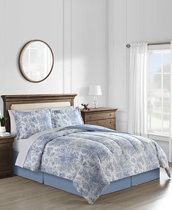 Fairfield Square Collection Floral Toile 8-Pc. King Reversible ...