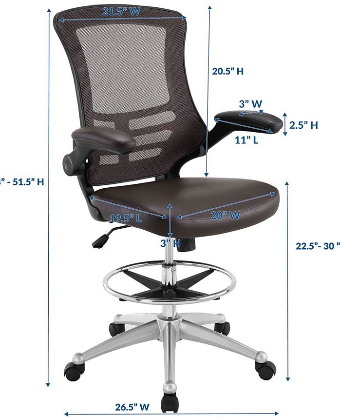 Modway Attainment Vinyl Drafting Chair - Macy's