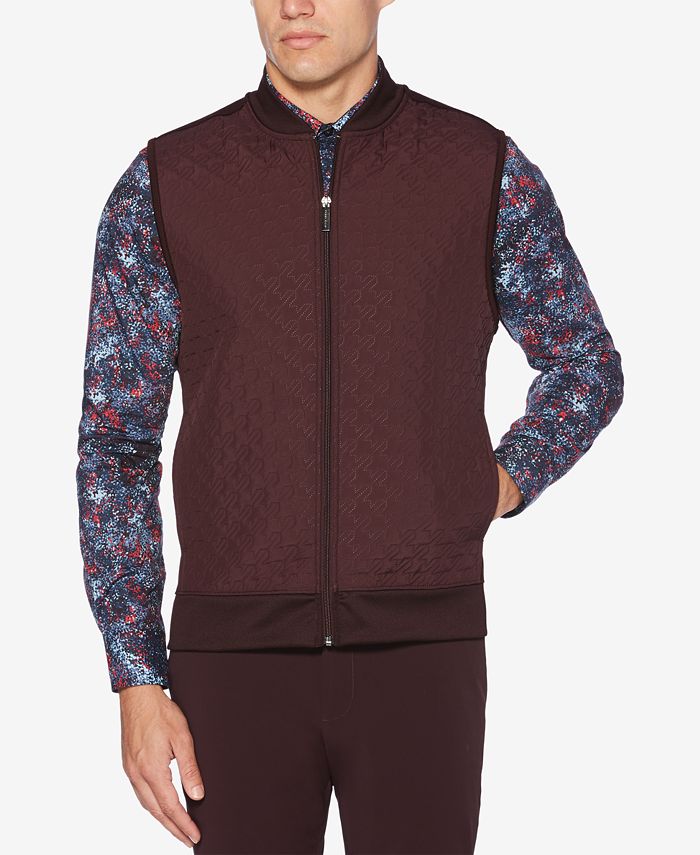 Perry Ellis Men's Houndstooth Quilted Vest & Reviews - Coats & Jackets ...