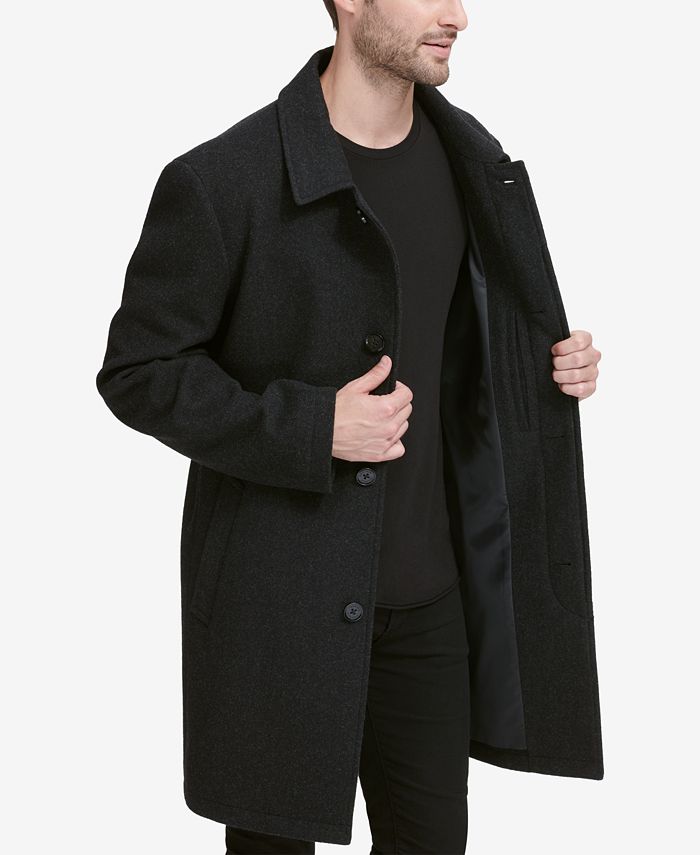Cole Haan Men's Classic Tumbled Coat with Hidden Placket - Macy's