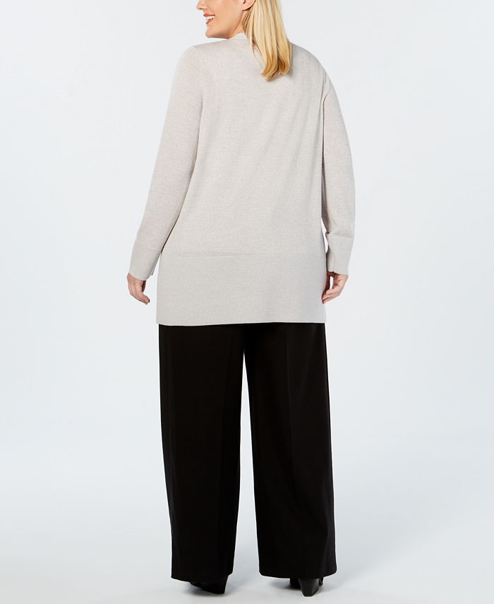 Eileen Fisher Plus Size Merino Wool Snap-Button Cardigan - Macy's