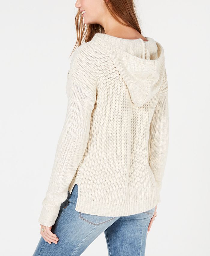 American Rag Juniors' Mixed-Stitch Knit Hoodie Sweater, Created for ...