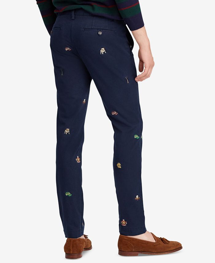 Polo Ralph Lauren Men's Slim Fit Embroidered Chino Pants - Macy's