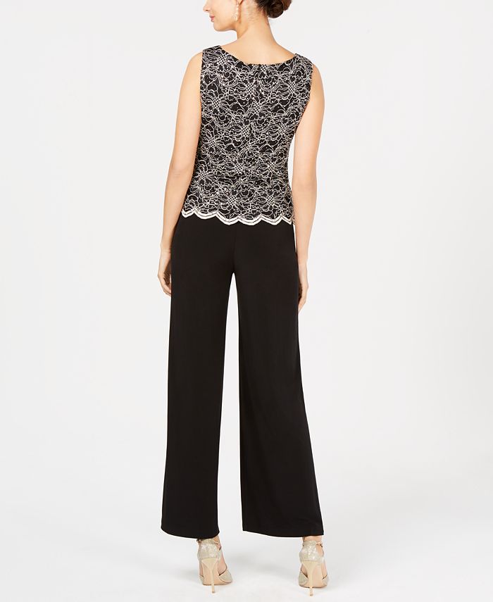 Connected Sequined Lace Popover Jumpsuit - Macy's Connected Sequined Lace Popover Jumpsuit - Macy's