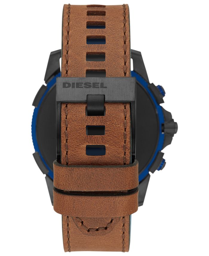 Diesel Men's Full Guard 2.5 Brown Leather Strap Touchscreen Smart Watch ...