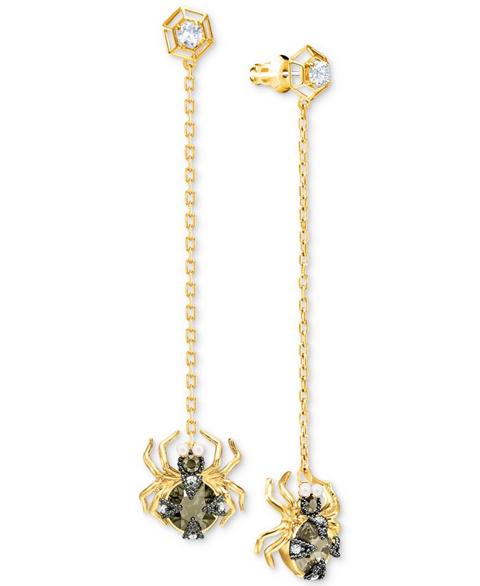 Swarovski Two-Tone Crystal & Imitation Pearl Spider Linear Drop ...