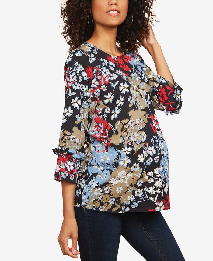 Motherhood Maternity Ruffle-Sleeve Blouse - Macy's