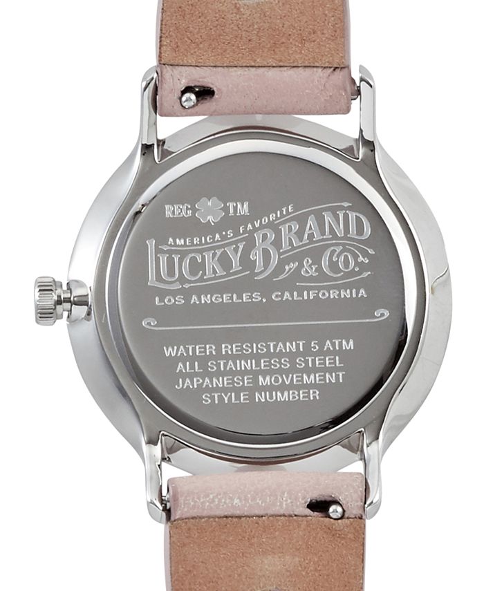 Lucky Brand Women's Ventana Blush Cut Out Leather Strap Watch 34mm - Macy's