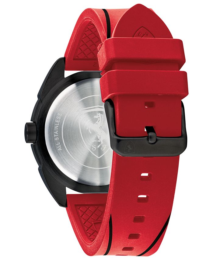 Ferrari Men's Forza Red Silicone Strap Watch 45mm - Macy's