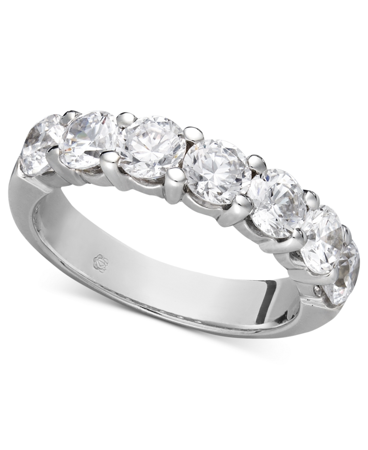 Click here for Certified Seven Diamond Station Band Ring in 14k W... prices