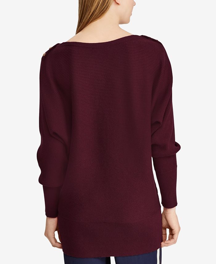 Lauren Ralph Lauren Button-Shoulder Sweater - Macy's