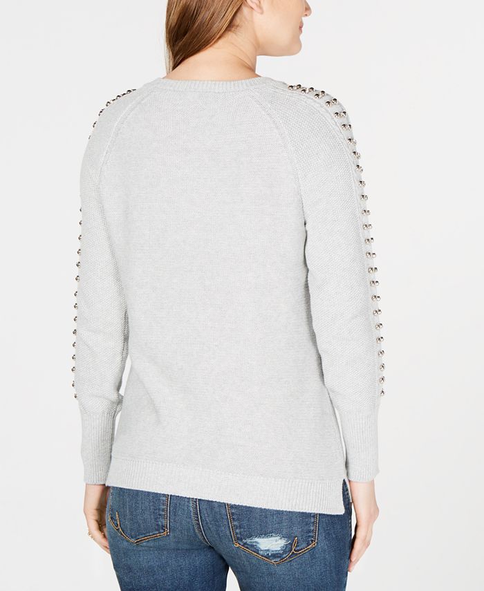 INC International Concepts I.N.C. Studded-Sleeve Sweater, Created for ...