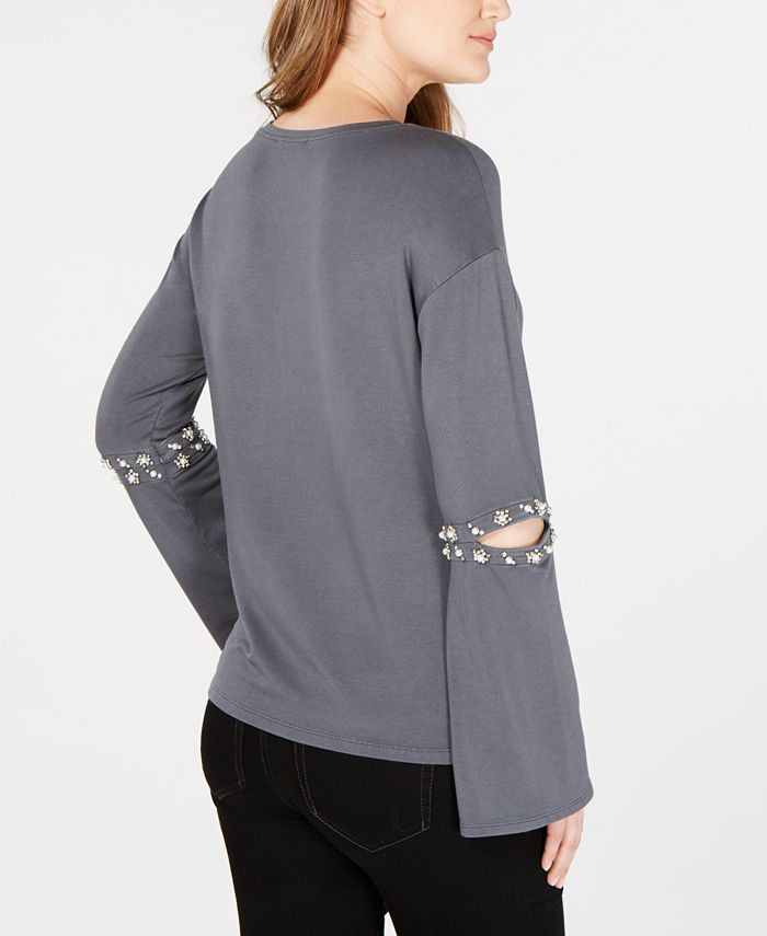 INC International Concepts I.N.C. Embellished Cutout Elbow Top, Created ...