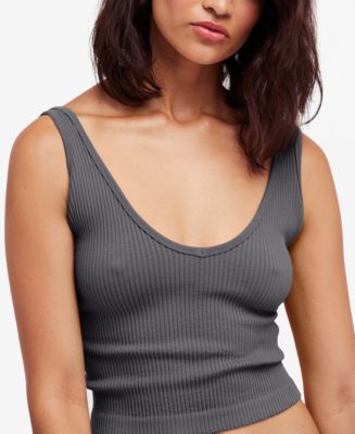 Free People Solid Rib Tank Top - Macy's
