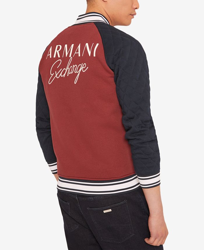 A|X Armani Exchange Men's Embroidered Varsity Jacket - Macy's