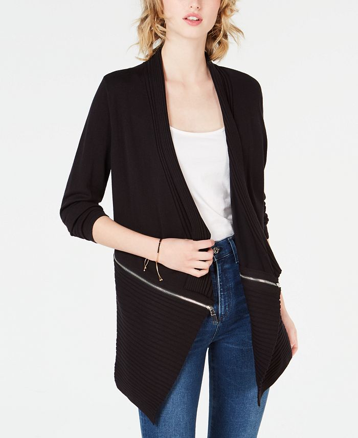 Bar III Zipper Completer Cardigan, Created for Macy's - Macy's