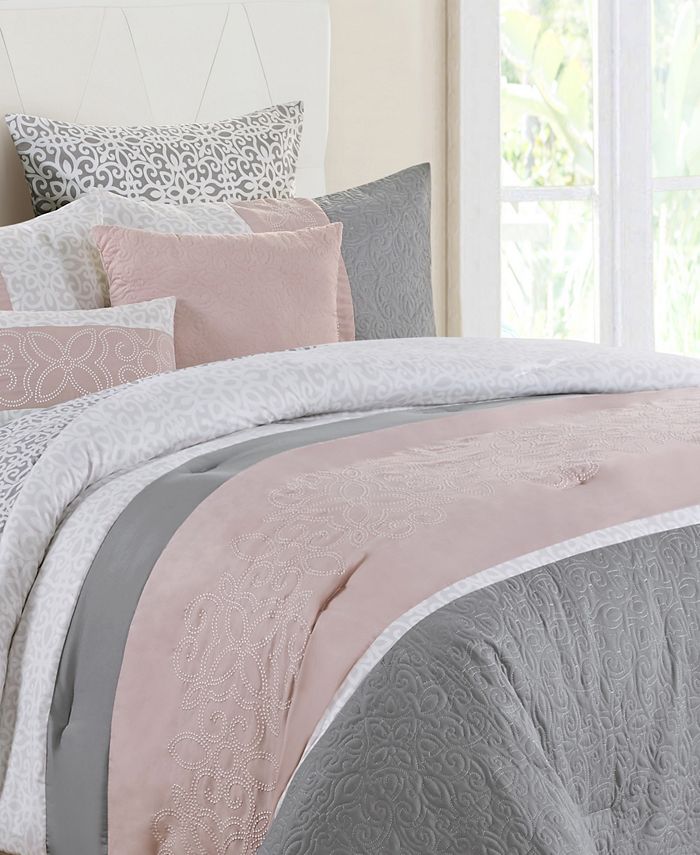 VCNY Home Cordelia 8-Pc. Embroidered King Comforter Set - Macy's