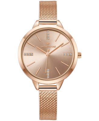 Timothy Stone Women's 'Oxford' Stainless Steel Slim Mesh Bracelet Watch ...