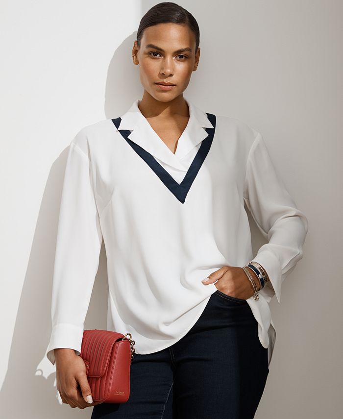 Lauren Ralph Lauren Plus Size Layered-Look Top - Macy's