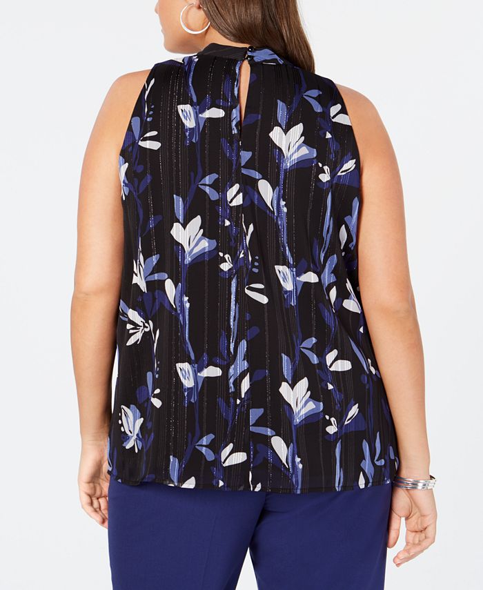 Nine West Plus Size Floral Print Sleeveless Top - Macy's