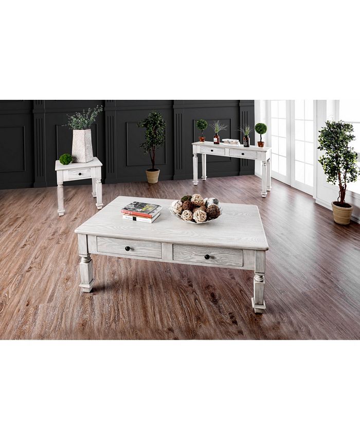 Furniture of America Vera Antique White Coffee Table - Macy's