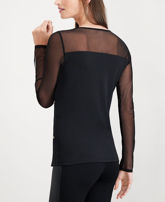 INC International Concepts I.N.C. Long-Sleeve Illusion Top, Created for ...