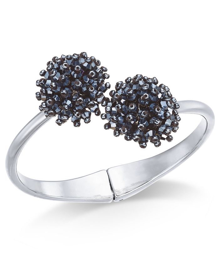 INC International Concepts I.N.C. Silver-Tone Crystal Cluster Hinge ...