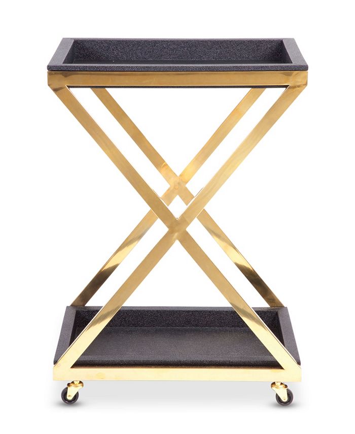 8 Oak Lane Black Square Bar Cart X Bottom - Macy's