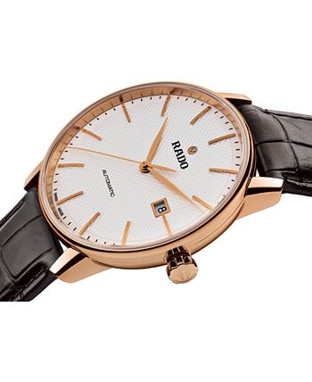 Rado Men's Swiss Automatic Coupole Classic Dark Brown Leather Strap ...