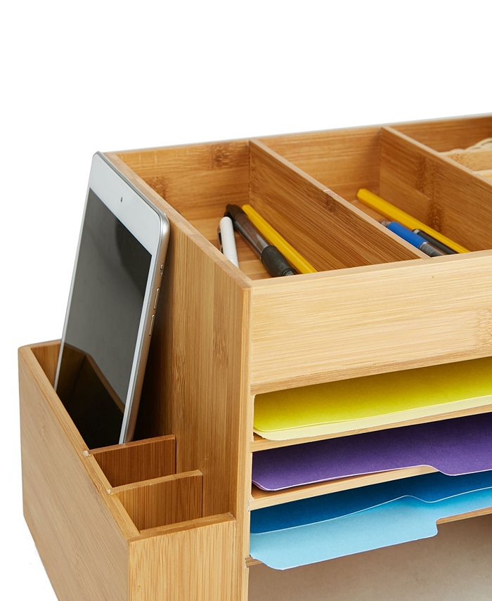 Mind Reader Bamboo Desk File Organizer, Brown - Macy's