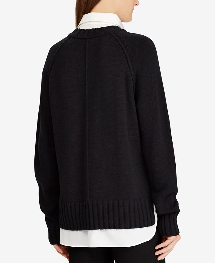 Ralph Lauren Petite Layered-Look Sweater - Macy's