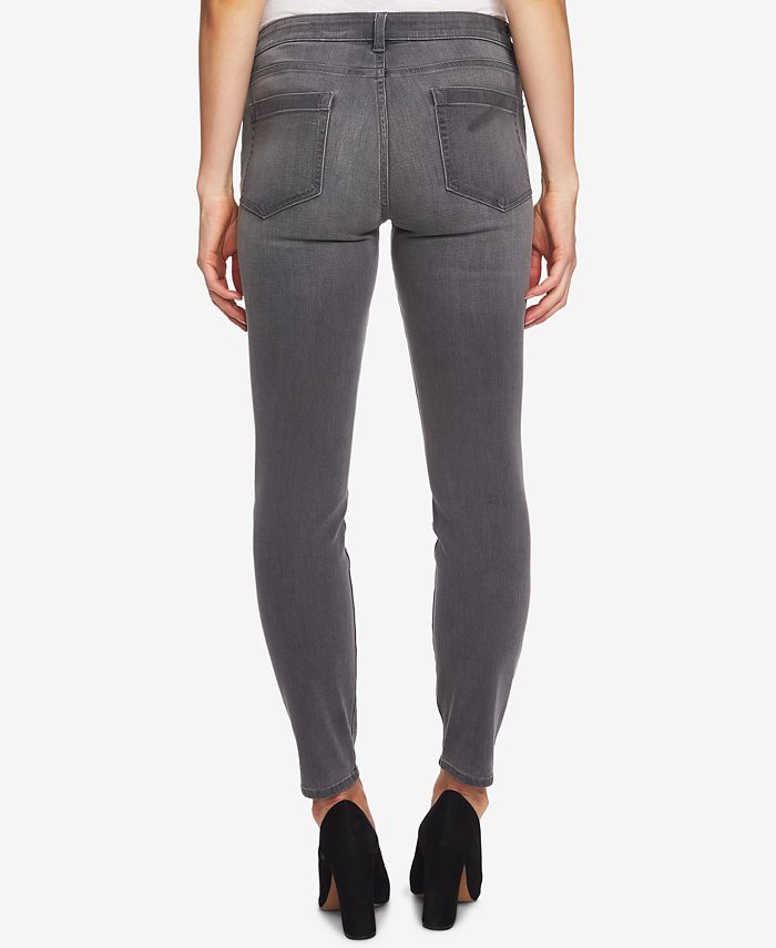 CeCe Gray Sequin Patch Skinny Jeans - Macy's