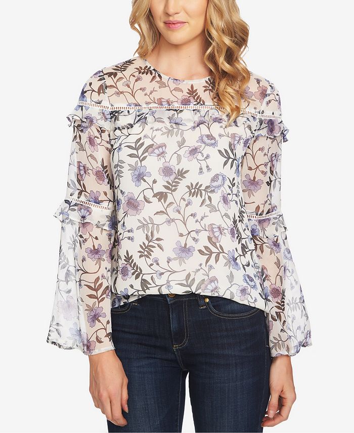 CeCe Bloomsbury Tiered-Ruffle Blouse - Macy's