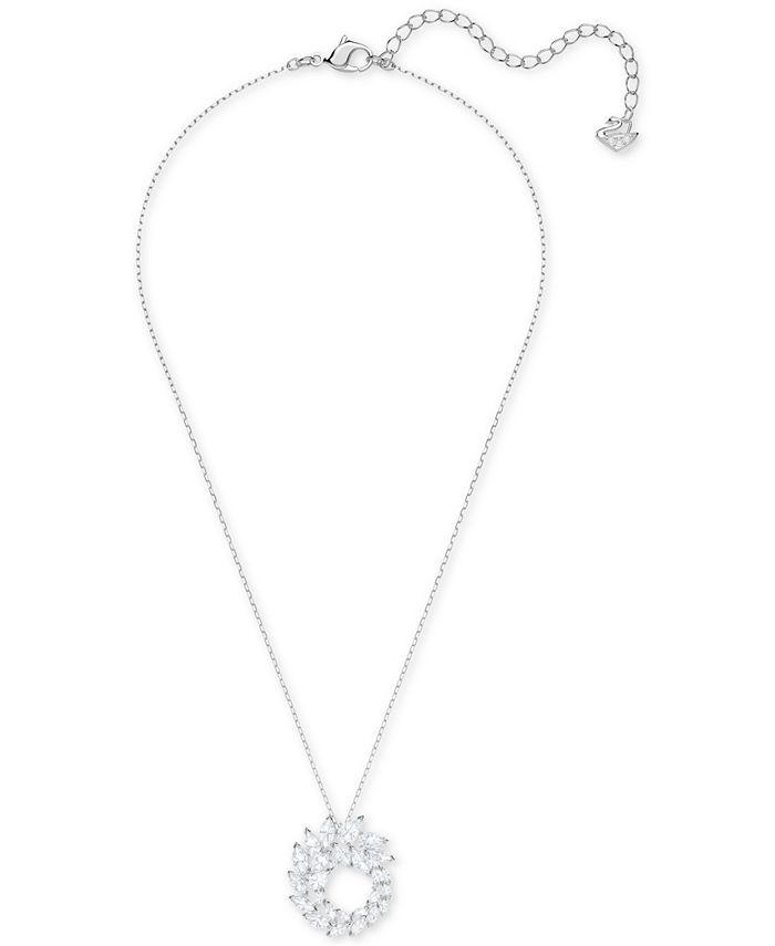 Swarovski Silver-Tone Marquise Crystal 14-7/8" Pendant Necklace - Macy's