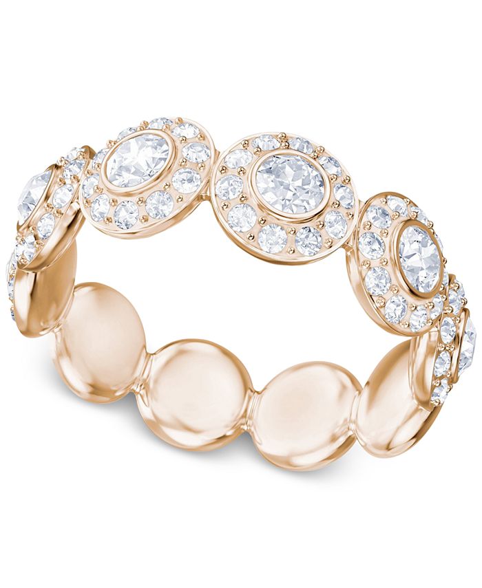 Swarovski Angelic Ring, Round, White, Rose Gold-Tone Plated & Reviews ...