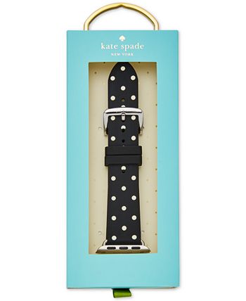 kate spade new york Women's Black with White Dot Silicone Apple Watch ...