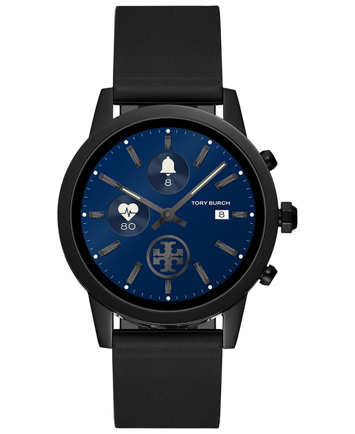 Tory Burch Women's ToryTrack Gigi Black Rubber Smart Watch Strap - Macy's