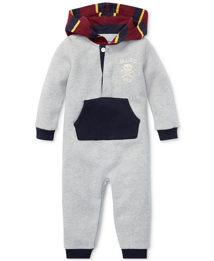 Polo Ralph Lauren Baby Boys Contrast Fleece Coverall - Macy's
