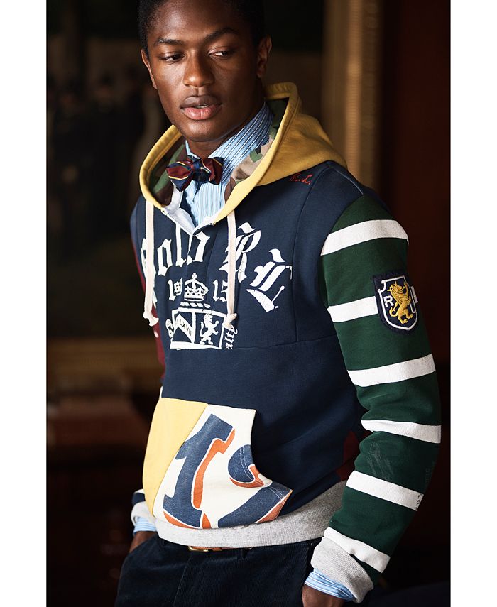 Polo Ralph Lauren Men's Patchwork Rugby Hoodie - Macy's